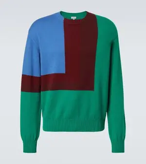 Loewe Albers Colorblocked Intarsia Wool Sweater
