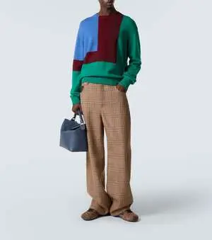 Loewe Albers Colorblocked Intarsia Wool Sweater