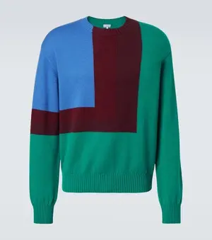 Loewe Albers Colorblocked Intarsia Wool Sweater - Multicoloured