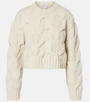 Bottega Veneta Oversized Wool Crewneck Sweater - White