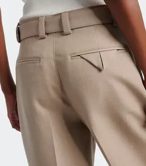 Bottega Veneta High-rise Straight Wool Pants - Beige