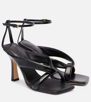 Bottega Veneta Riva 90 Leather Sandals - Black