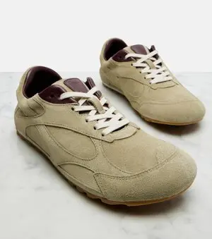 Bottega Veneta Orbit Flash Suede Sneakers - Green