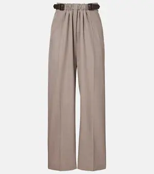 Loewe Gathered Wide-leg Wool Pants