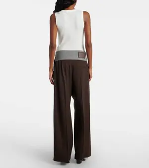 Loewe Wide-leg Gabardine Wool Pants