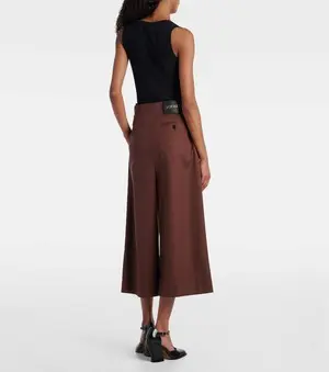 Loewe High-rise Cotton And Silk Culottes