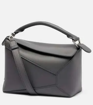 Loewe Puzzle Edge Small Leather Tote Bag - Grey