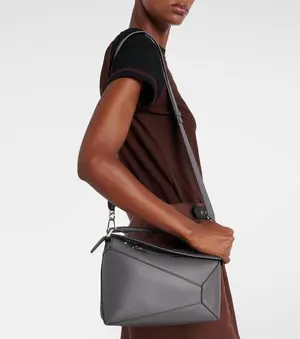 Loewe Puzzle Edge Small Leather Tote Bag - Grey