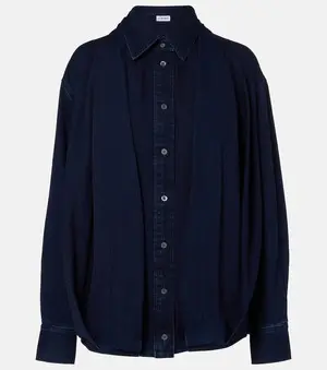 Loewe Draped Denim Shirt - Blue