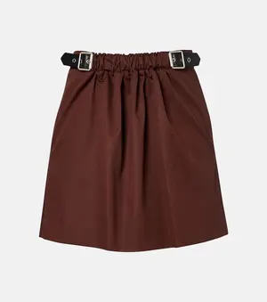 Loewe Belted Cotton And Silk Twill Miniskirt