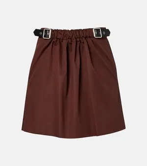 Loewe Belted Cotton And Silk Twill Miniskirt