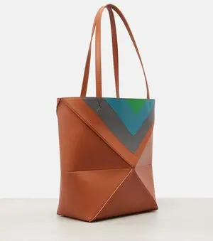 Loewe X Albers Puzzle Fold Medium Leather Tote Bag