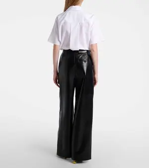 Loewe Gathered Wide-leg Leather Pants
