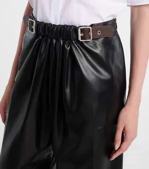 Loewe Gathered Wide-leg Leather Pants