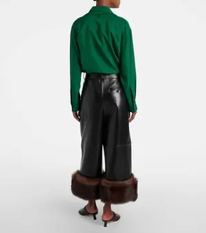 Loewe Leather Wide-leg Pants