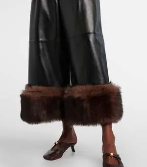 Loewe Leather Wide-leg Pants