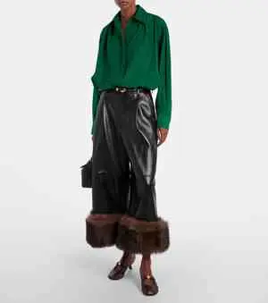 Loewe Leather Wide-leg Pants