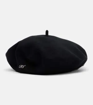 ROGER VIVIER Embellished Wool Beret - Black