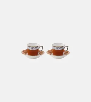GINORI 1735 X Luke Edward Hall Il Viaggio Di Nettuno Set Of 2 Espresso Cups - White