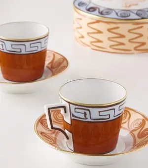 GINORI 1735 X Luke Edward Hall Il Viaggio Di Nettuno Set Of 2 Espresso Cups - White
