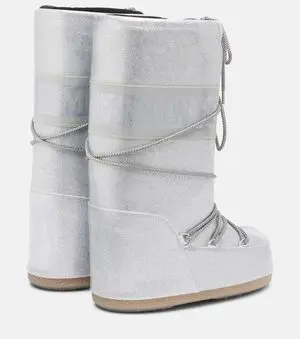 Moon Boot Icon Glitter Knee-high Snow Boots - Silver