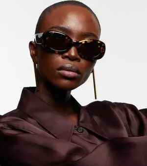 Khaite X Oliver Peoples 1992c Oval Sunglasses - Brown
