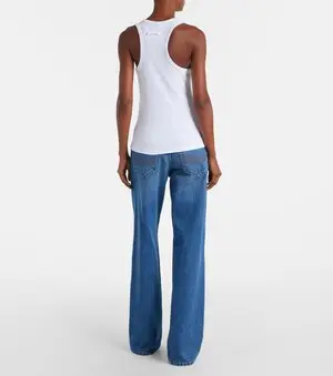 JEAN PAUL GAULTIER Piercing Cotton Jersey Tank Top - White