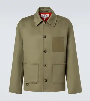 Loewe Anagram Wool And Cashmere Jacket - Green