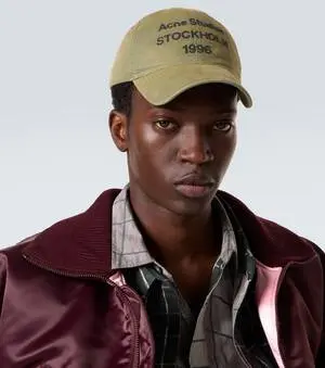Acne Studios Logo Cotton Twill Baseball Cap