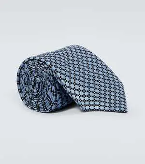 Zegna Silk Jacquard Necktie - Blue