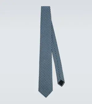 Zegna Silk Jacquard Necktie - Blue
