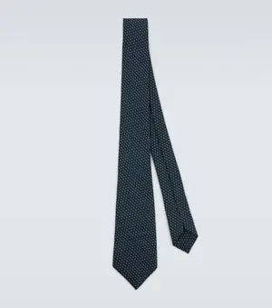 Zegna Silk Jacquard Neck Tie - Blue