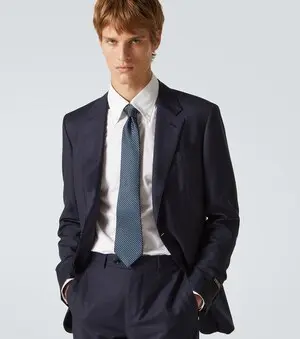 Zegna Silk Jacquard Necktie - Blue