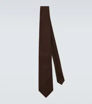 Zegna Silk Jacquard Necktie - Brown