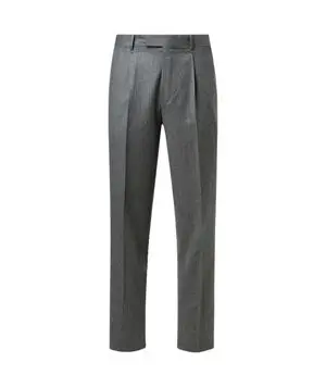 Zegna Wool Flannel Straight Pants - Grey
