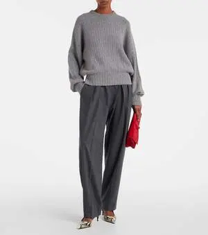 Khaite Dugan High-rise Wool Tapered Pants