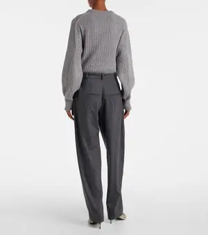 Khaite Dugan High-rise Wool Tapered Pants - Grey