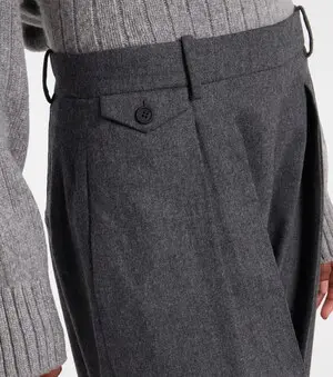 Khaite Dugan High-rise Wool Tapered Pants - Grey