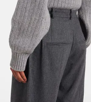Khaite Dugan High-rise Wool Tapered Pants - Grey