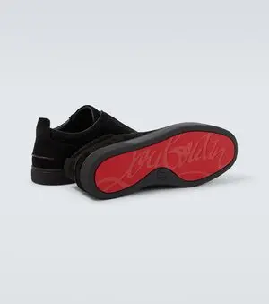 CHRISTIAN LOUBOUTIN St Louis Suede Slip-on Sneakers - Black