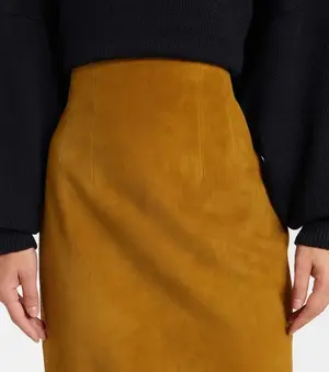Khaite Loxley Suede Maxi Skirt - Brown