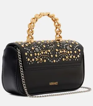 Versace La Medusa Mini Studded Leather Tote Bag