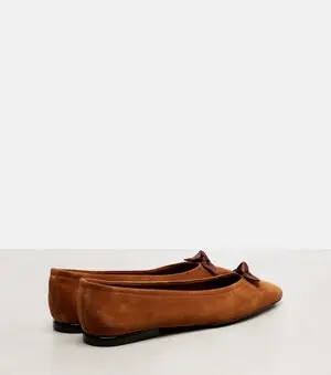 Loro Piana Primula Suede Ballet Flats - Red
