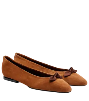 Loro Piana Suede Ballet Flats - Red