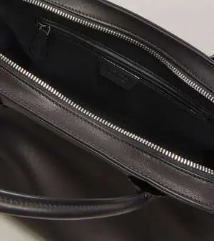 THE ROW Agnes Leather Tote Bag - Black