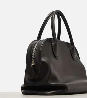 THE ROW Agnes Leather Tote Bag - Black