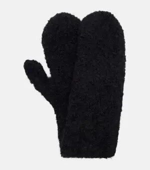 THE ROW Ladislas Cashmere, Alpaca, And Silk Mittens - Black