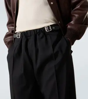 Loewe Belted Wool Straight Leg Pants