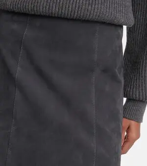 JOSEPH Suede Midi Skirt - Grey