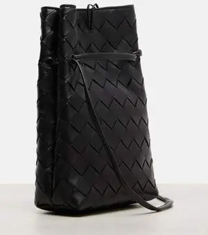Bottega Veneta Andiamo Intrecciato Leather Phone Pouch
